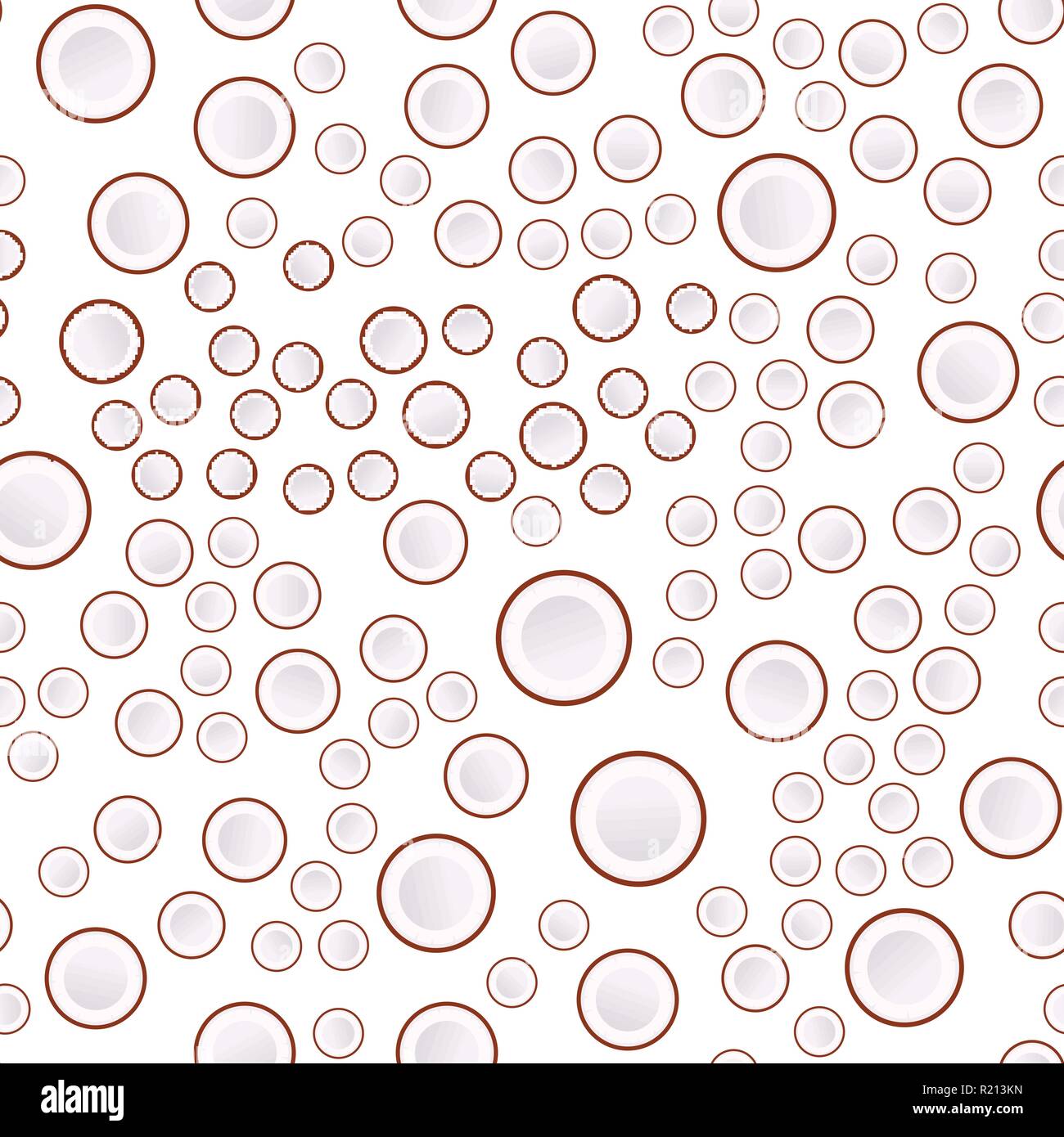 Seamless coconut vector pattern. Minimalistic food background. Vitamins ...