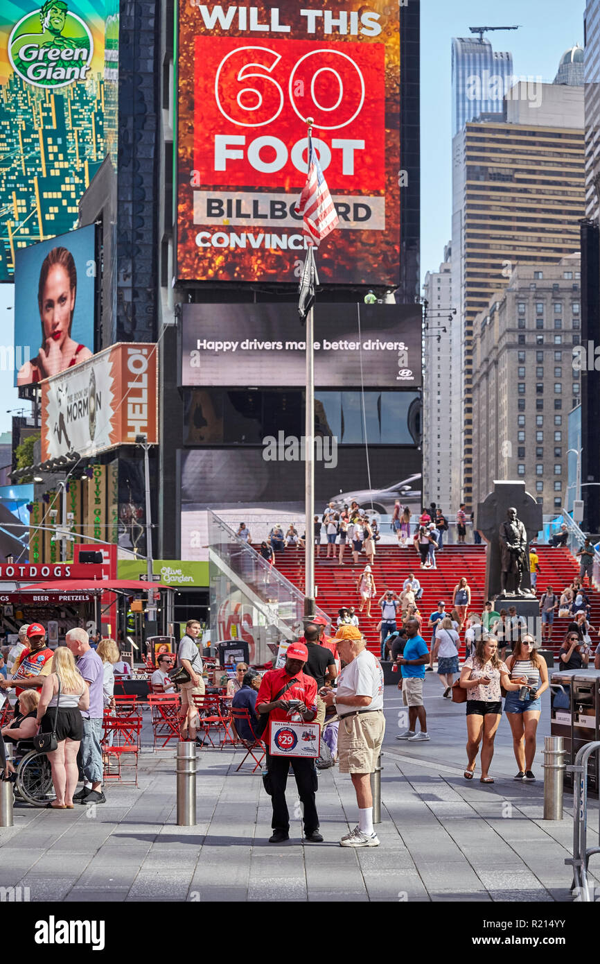 New York City, USA - June 29, 2018: Always busy and crowded Times ...