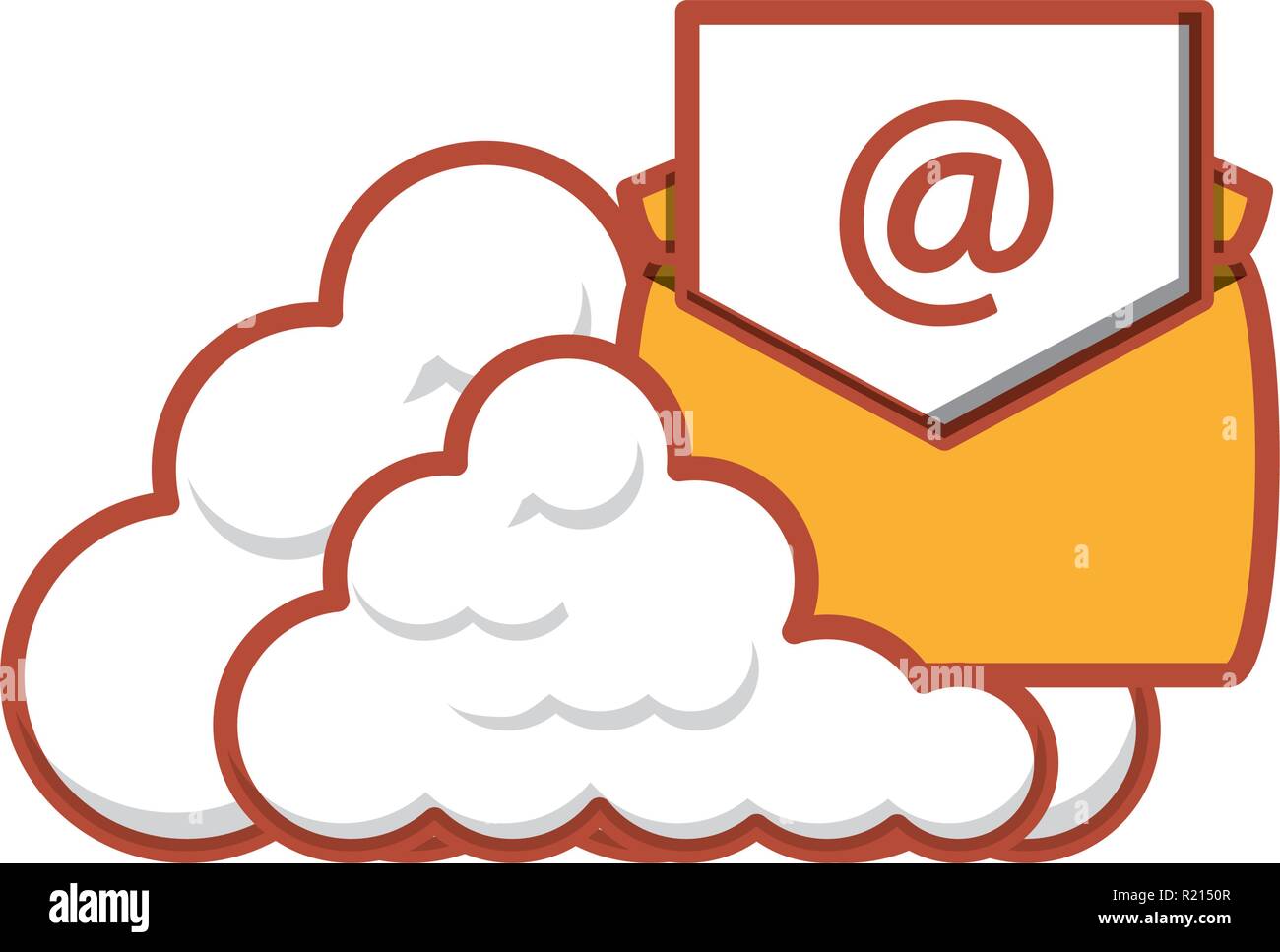 cloud computing server with envelope vector illustration design Stock ...