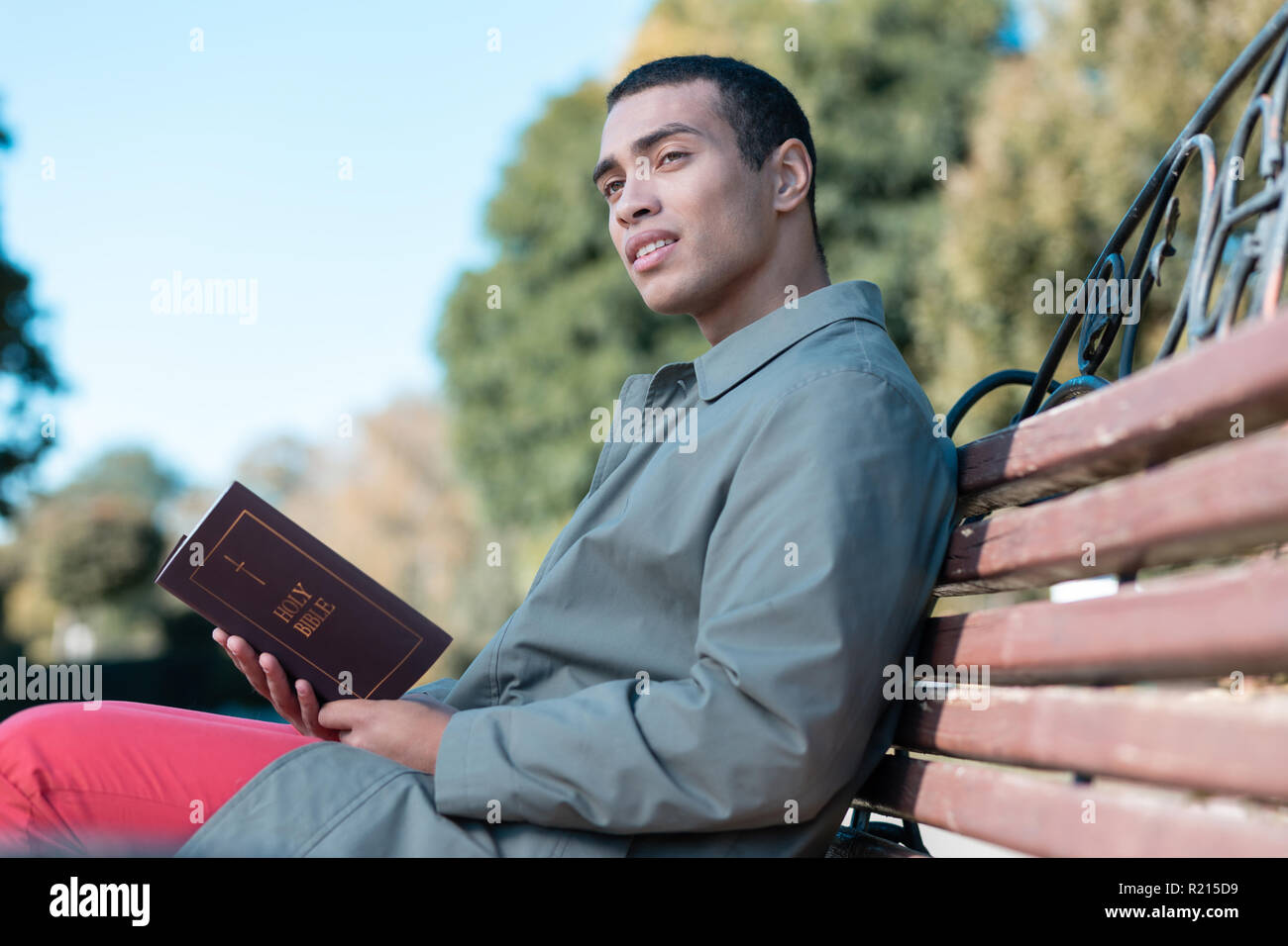 Reading bible during break hi-res stock photography and images - Alamy