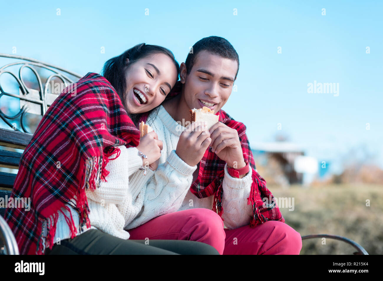 Relaxed loving couple enjoying their happy weekends Stock Photo - Alamy
