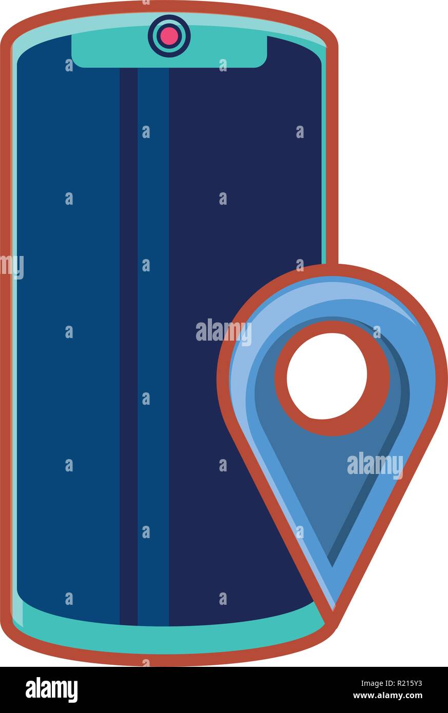 smartphone with pointer location vector illustration design Stock ...