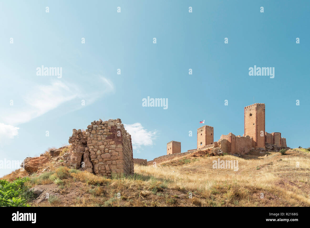partial view of the Castle of Molina de Aragón, Guadalajara, Castilla ...
