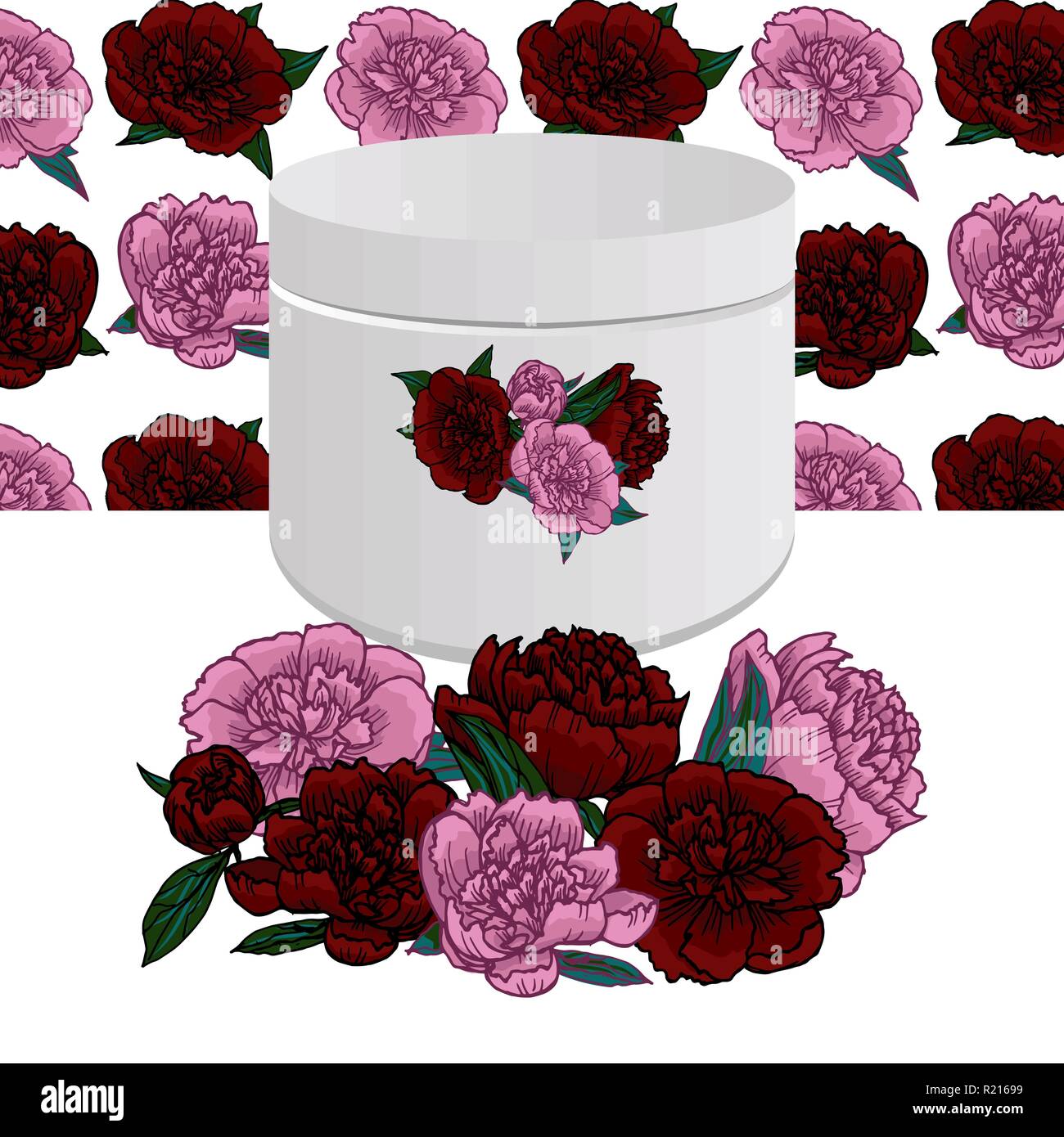 Red blooming rose flowers Stock Vector Images - Alamy