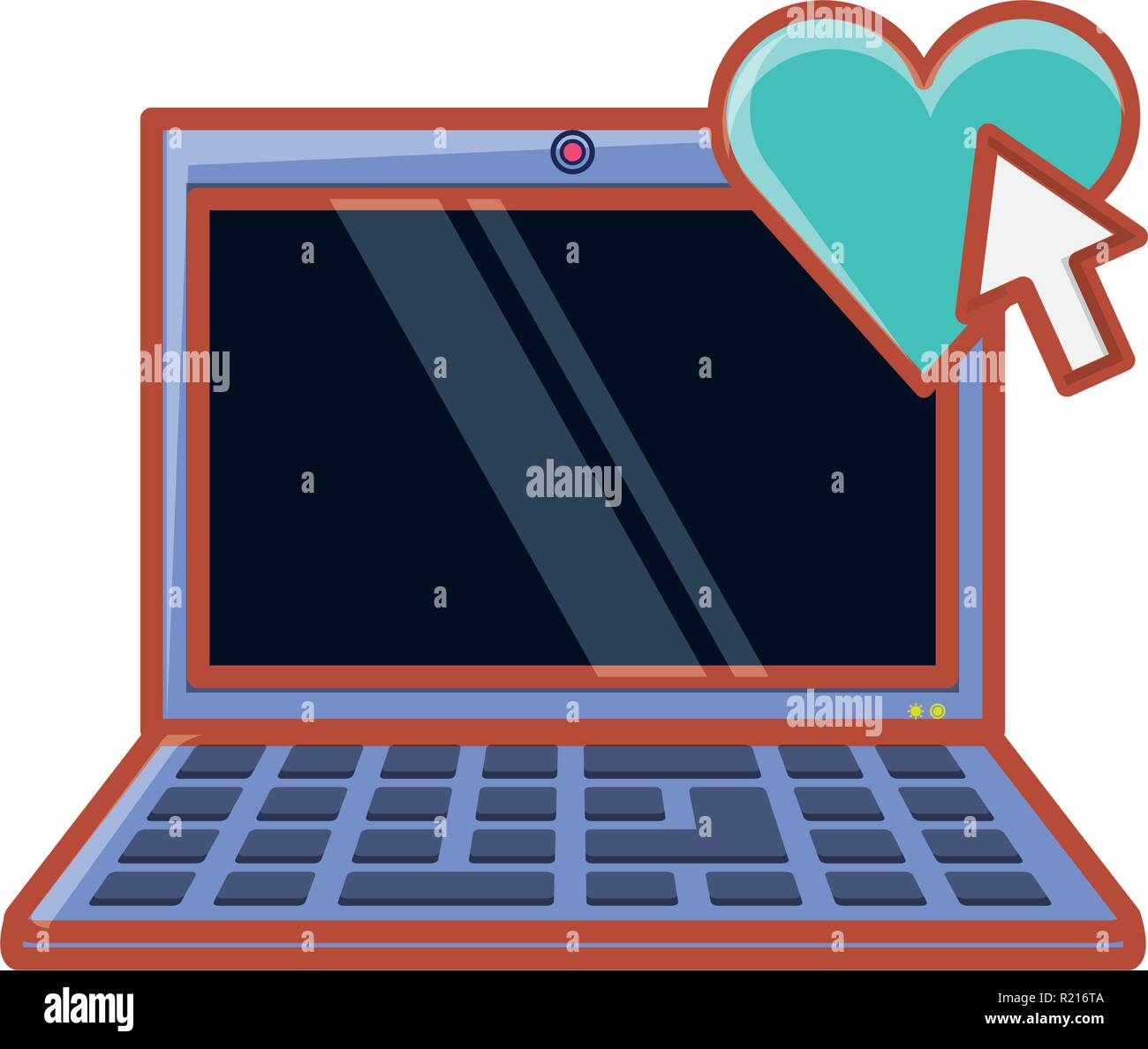 laptop with heart and cursor vector illustration design Stock Vector ...
