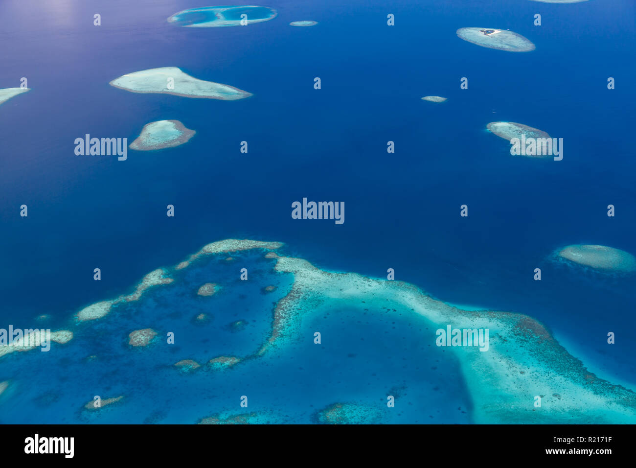 Aerial view of Maldives atolls is the world top beauty. Maldives ...