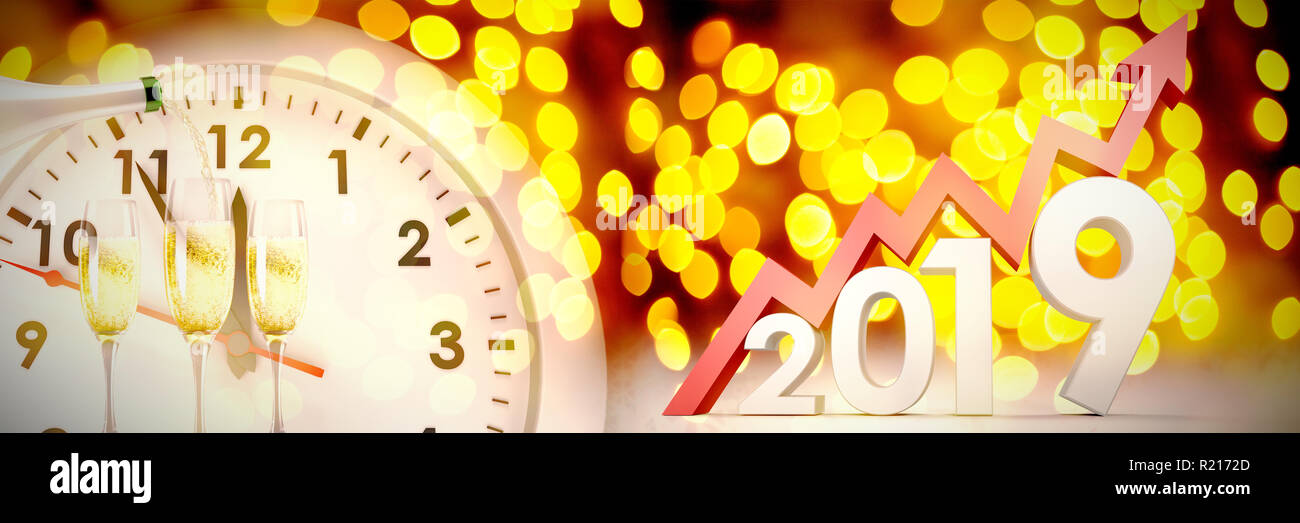 Composite image of three dimensional numbers with red arrow Stock Photo ...