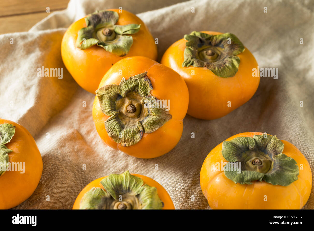 Raw Organic Orange Persimmon Fruit Ready to Eat Stock Photo - Alamy
