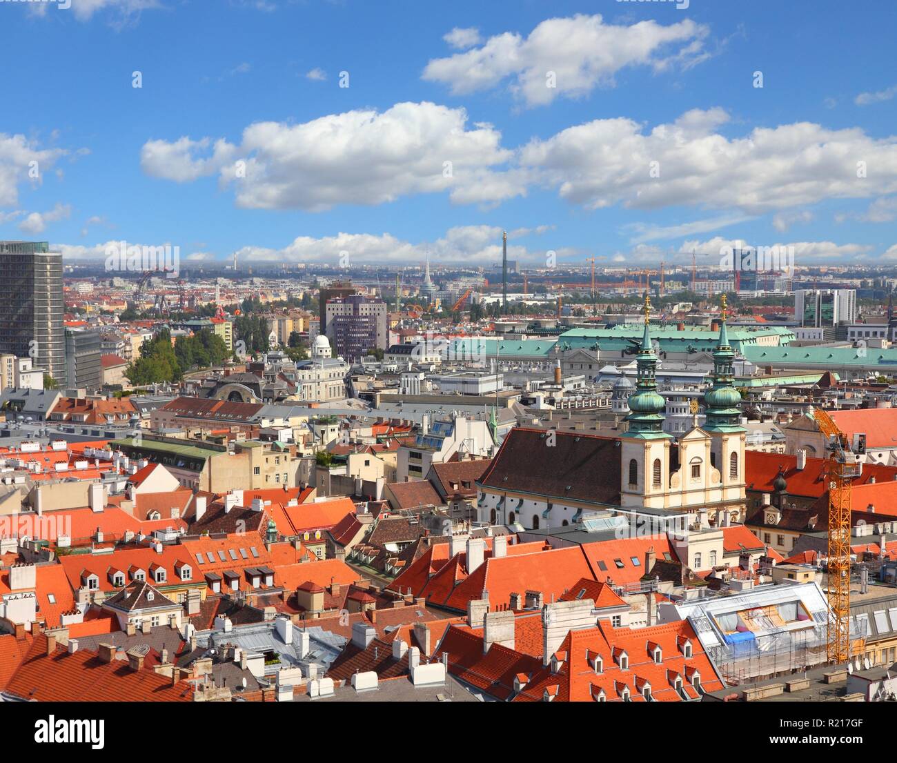 Vienna, Austria - aerial view of the Old Town, a UNESCO World Heritage ...