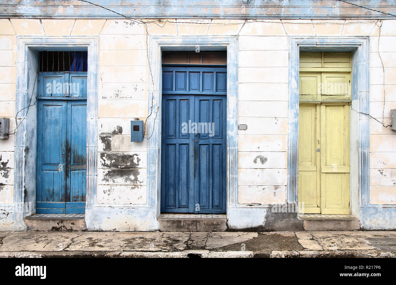 Baracoa, Cuba - colonial architecture. Colorful street view Stock Photo ...