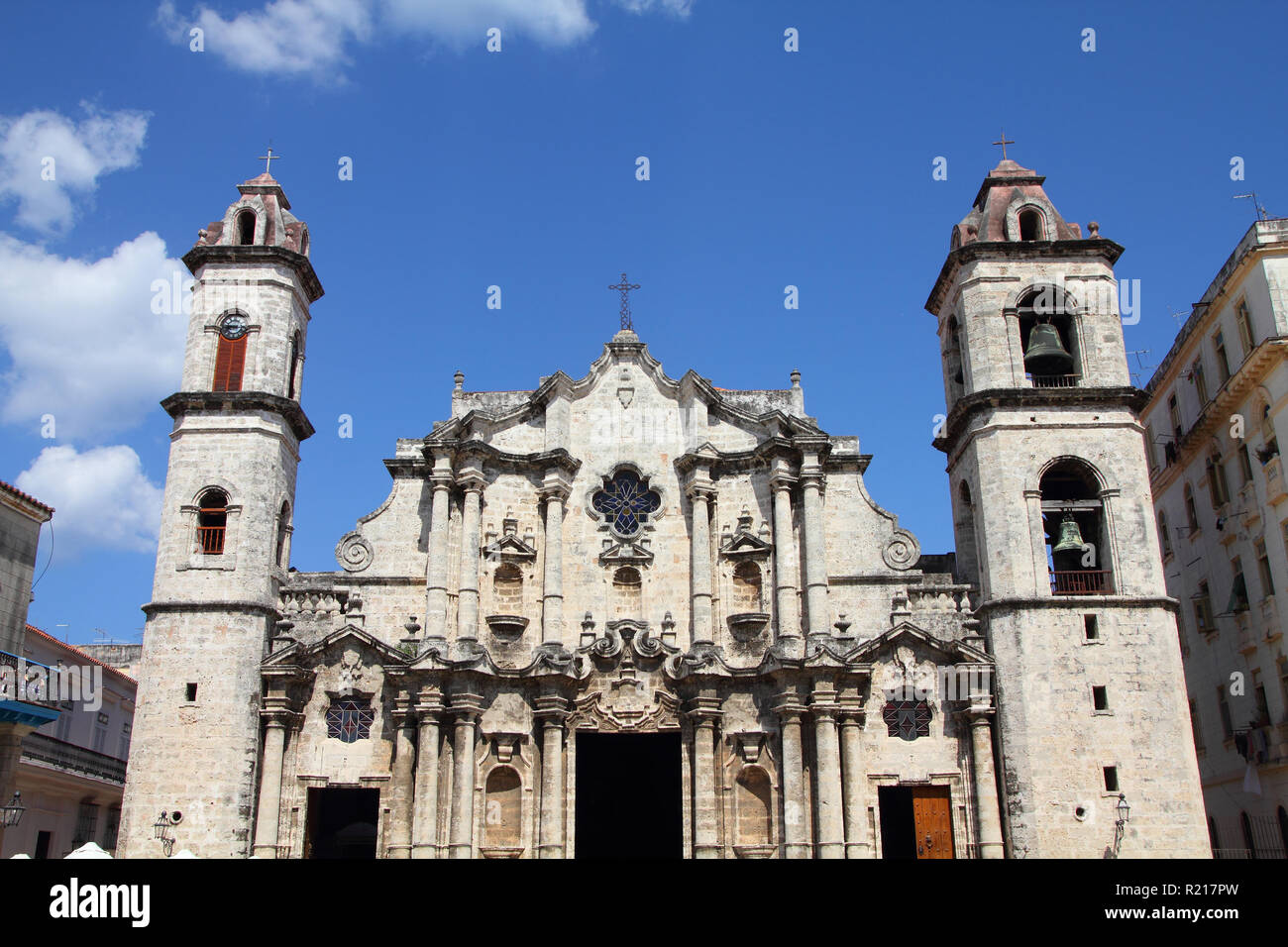 Havana, Cuba - city architecture. Famous baroque Cathedral, with its ...