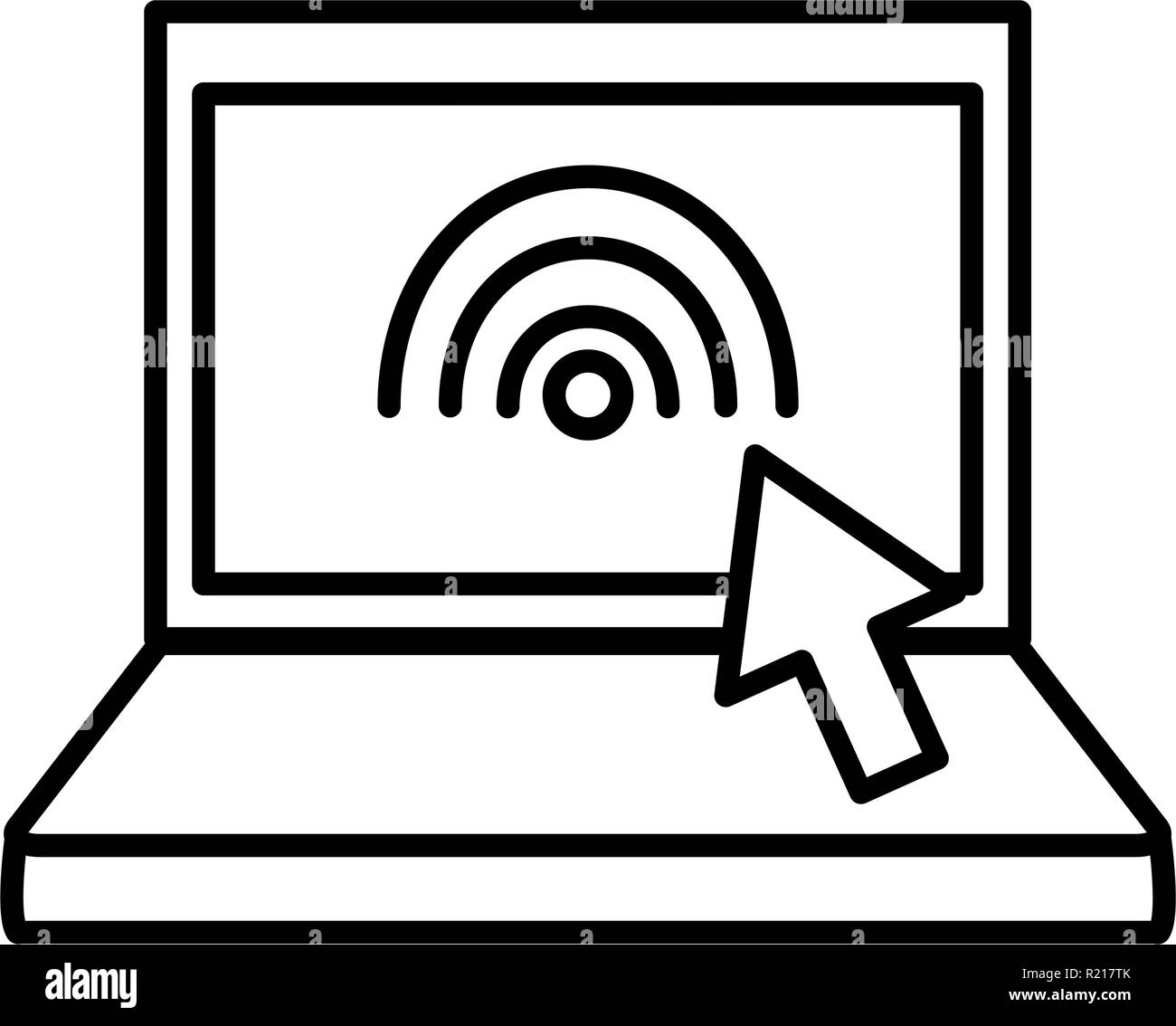 laptop with arrow cursor vector illustration design Stock Vector Image ...