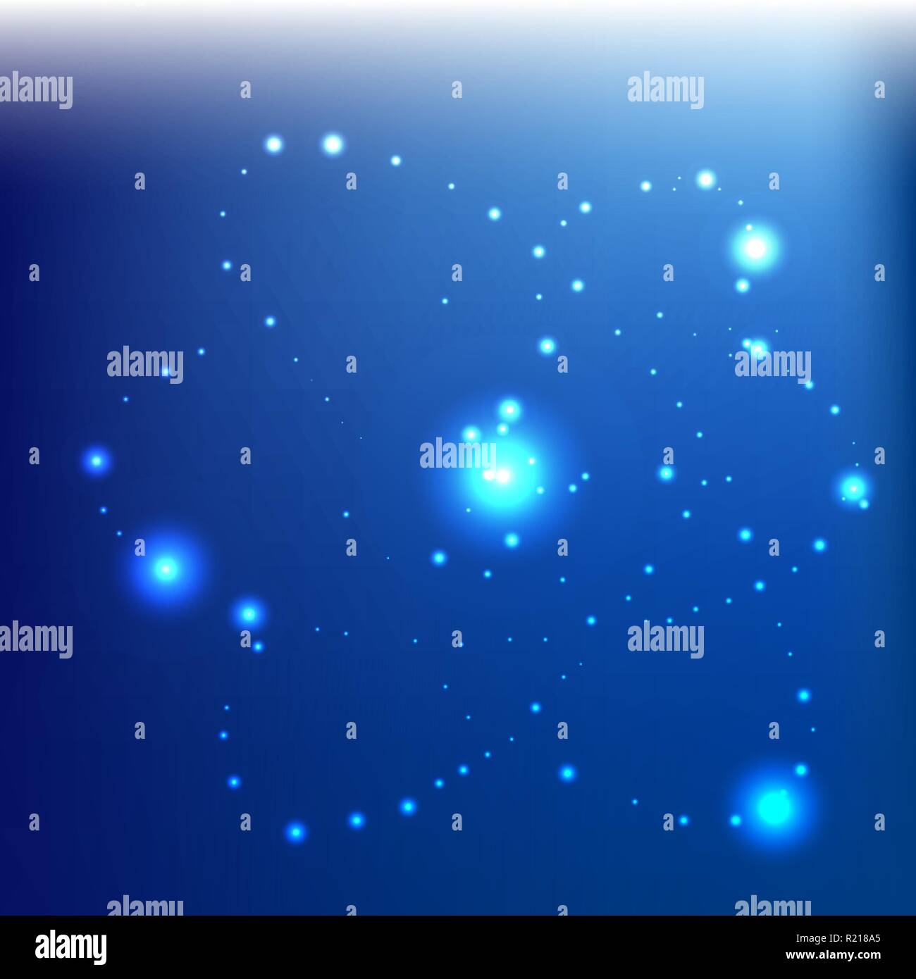 Abstract lightning neon atom on blue background siple Stock Vector ...