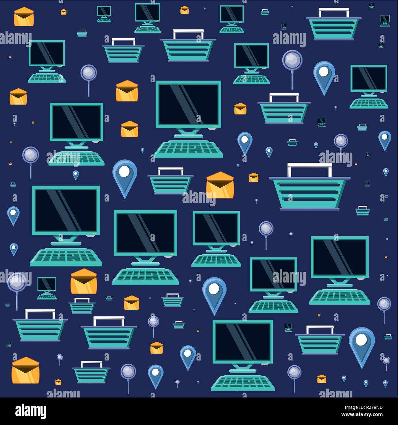 social media technology pattern background vector illustration design ...