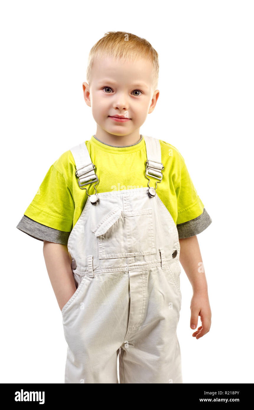 little boy isolated on a white background Stock Photo - Alamy