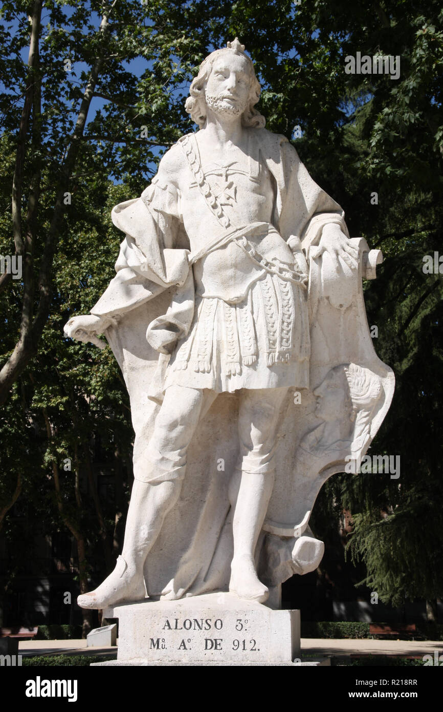 Madrid, Plaza de Oriente - King of Spain, Alfonso III (King of Asturias ...