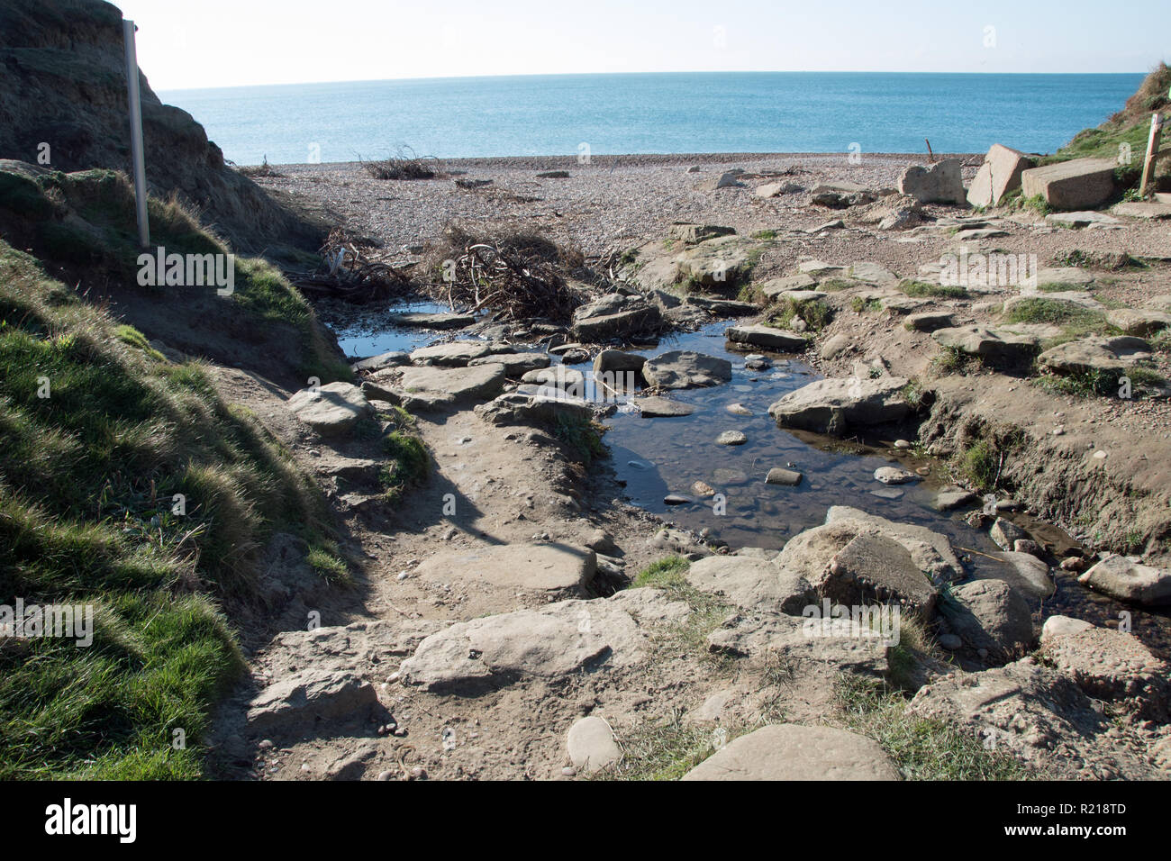 River Eype at Eype Mouth, Bridport, Dorset Stock Photo - Alamy