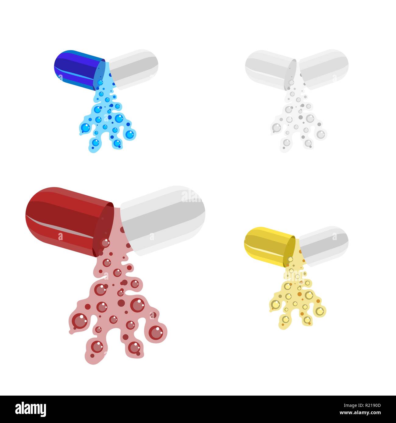 Liquid medicine capsule pouring Stock Vector Images - Alamy