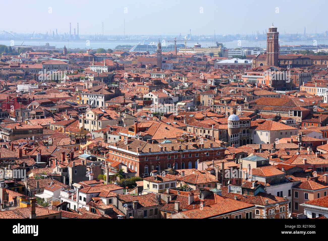 Venice cityscape - famous old city in Italy. Aerial view. UNESCO World ...