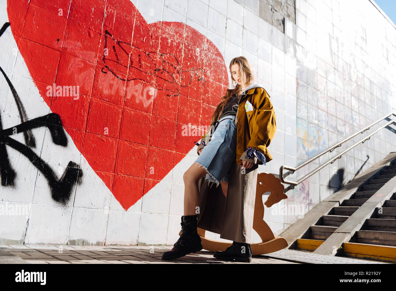 Professional photo model posing working for fashion brand Stock Photo ...