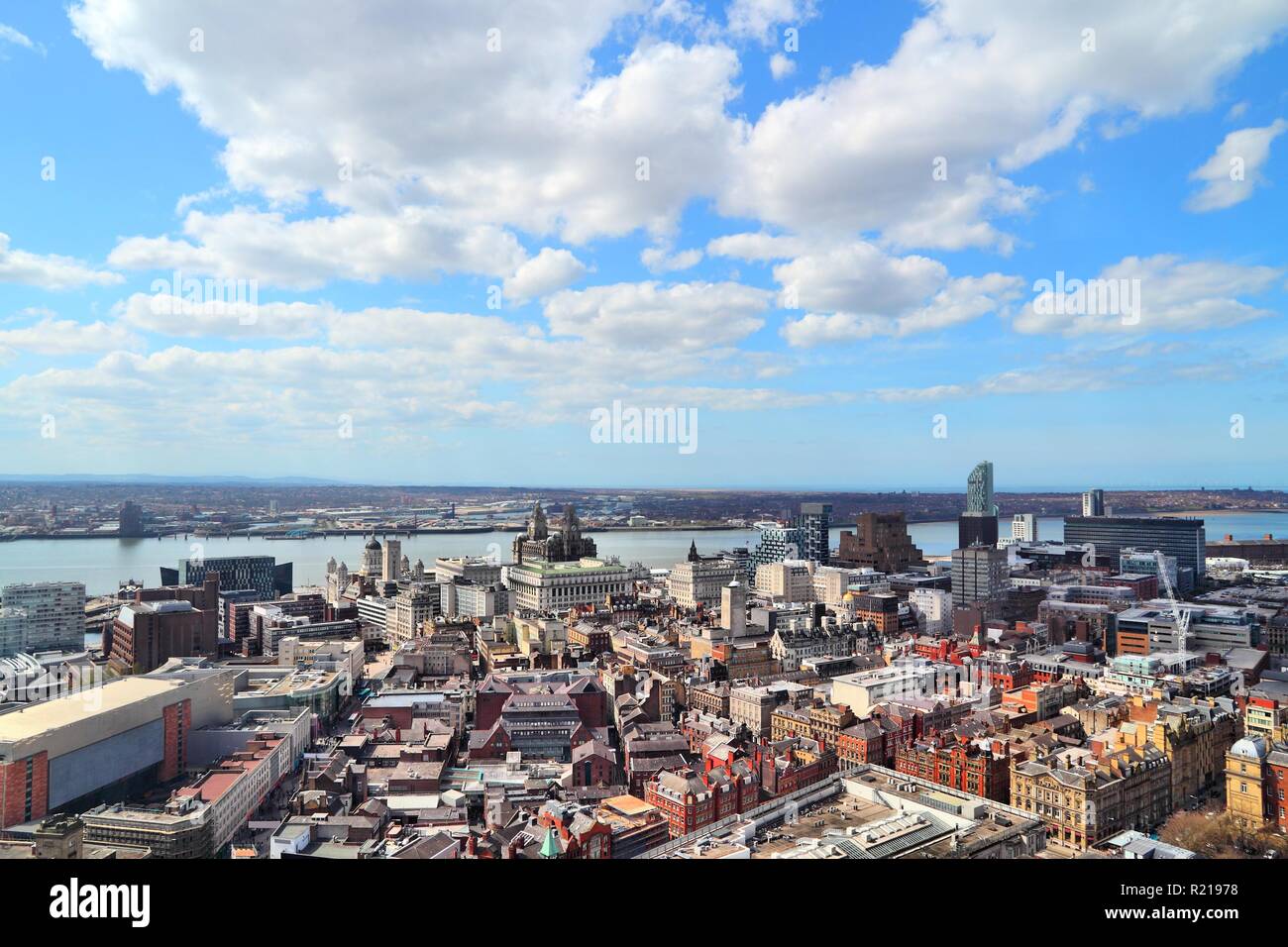 Aerial view liverpool pier head hi-res stock photography and images - Alamy