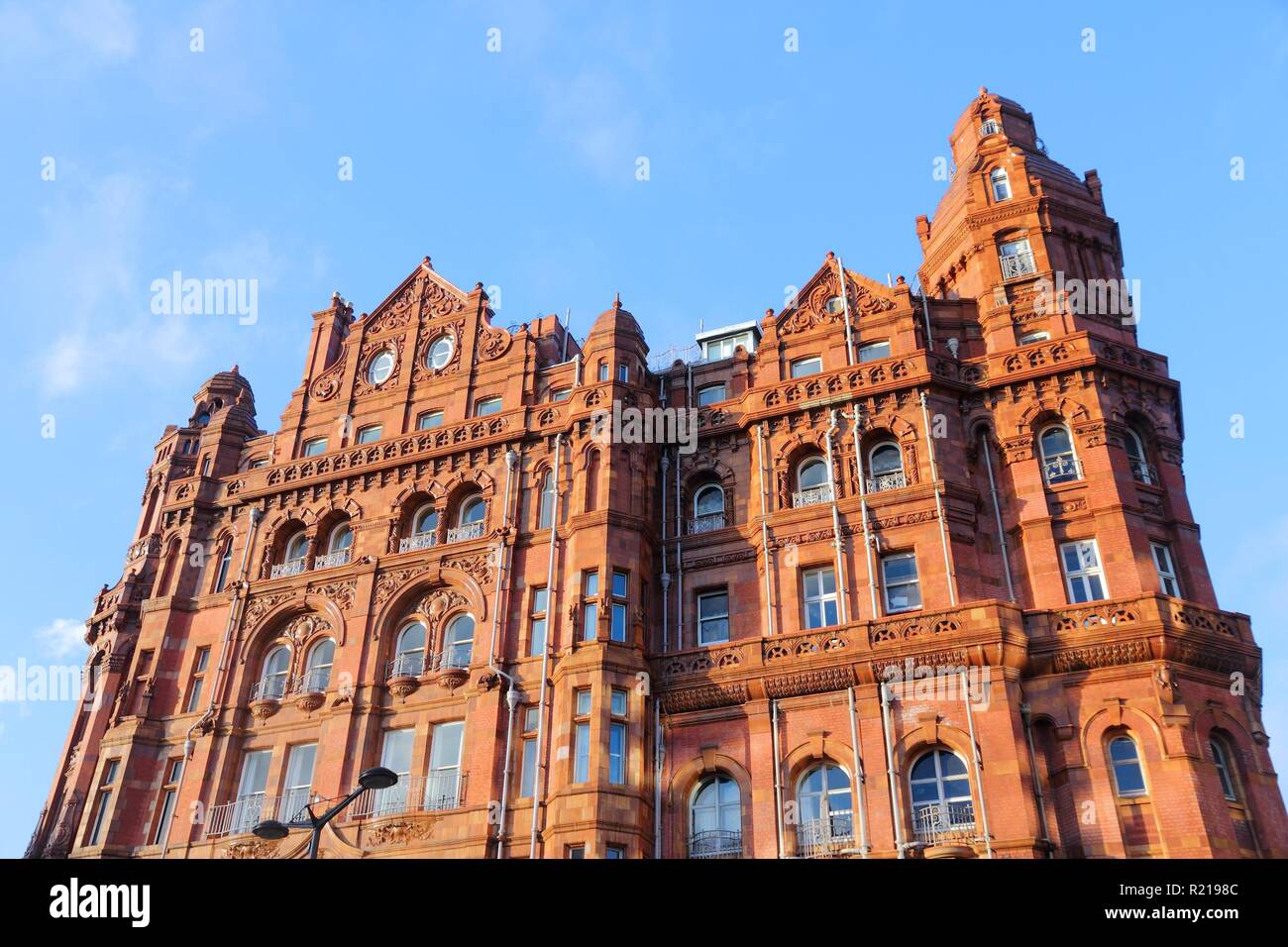Manchester - city in North West England (UK). Famous hotel built in ...