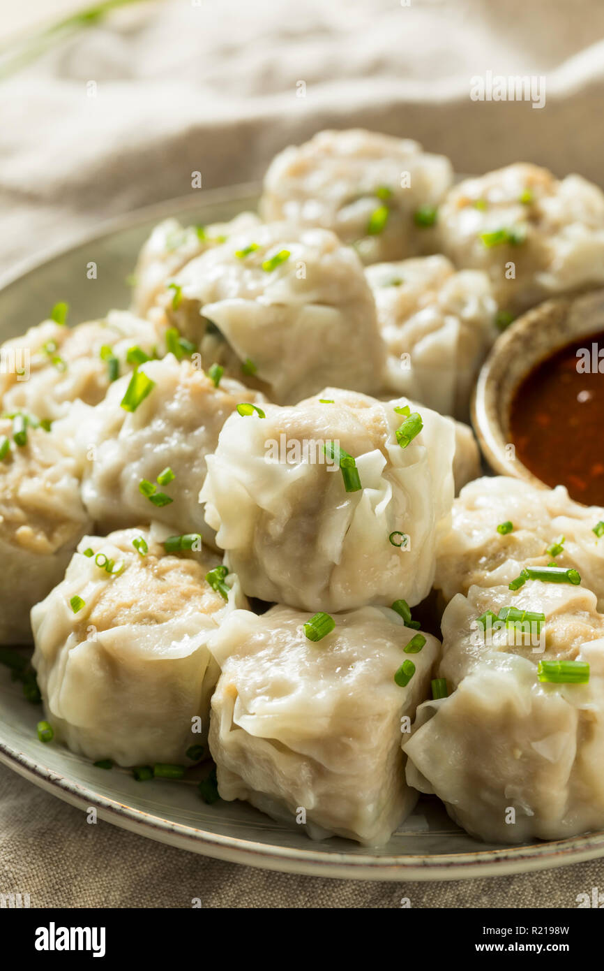 Homemade Pork Shu Mai Dumplings with Dipping Sauce Stock Photo - Alamy