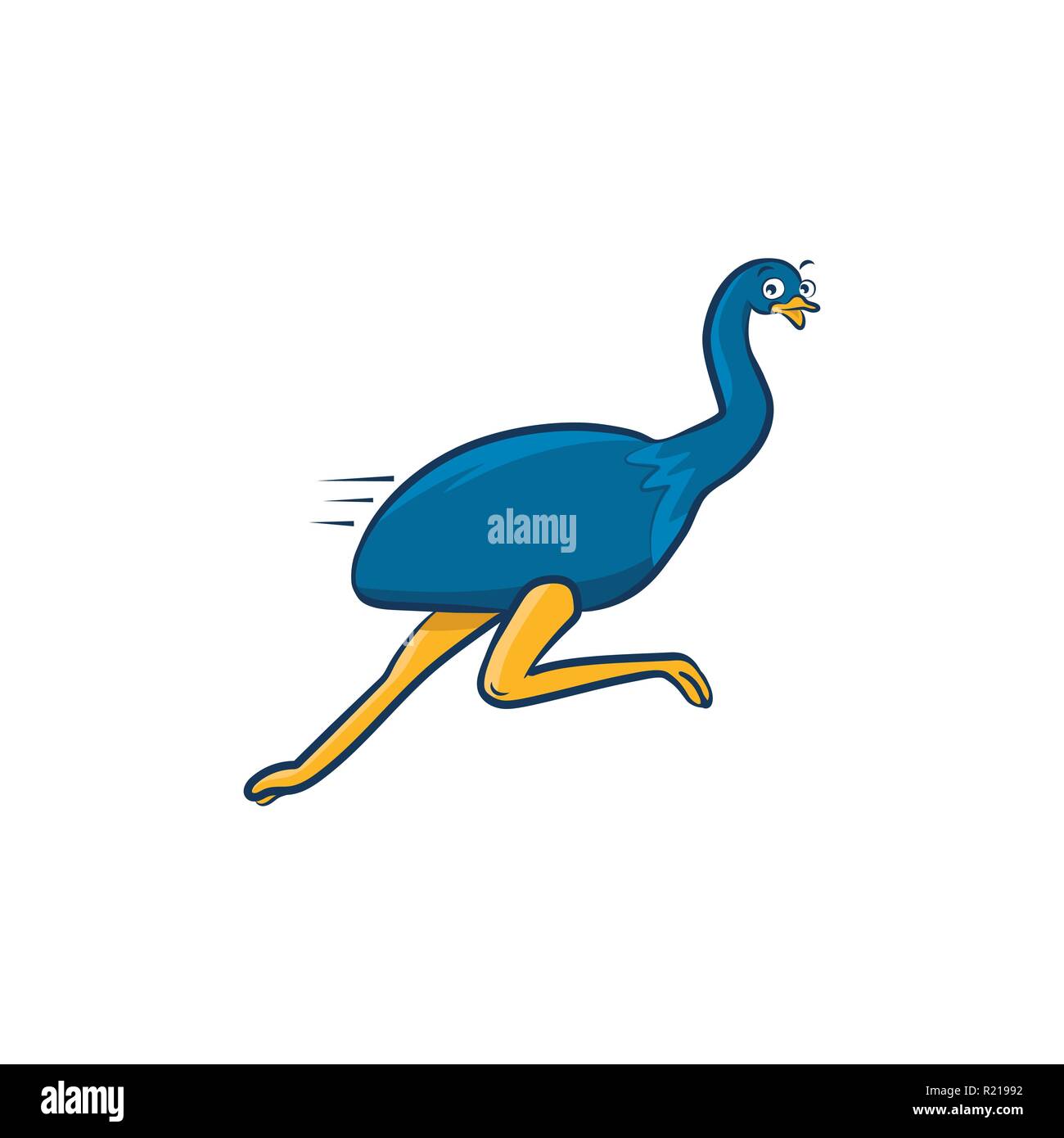 Cheerful emu bird running on white background Stock Vector Image & Art ...