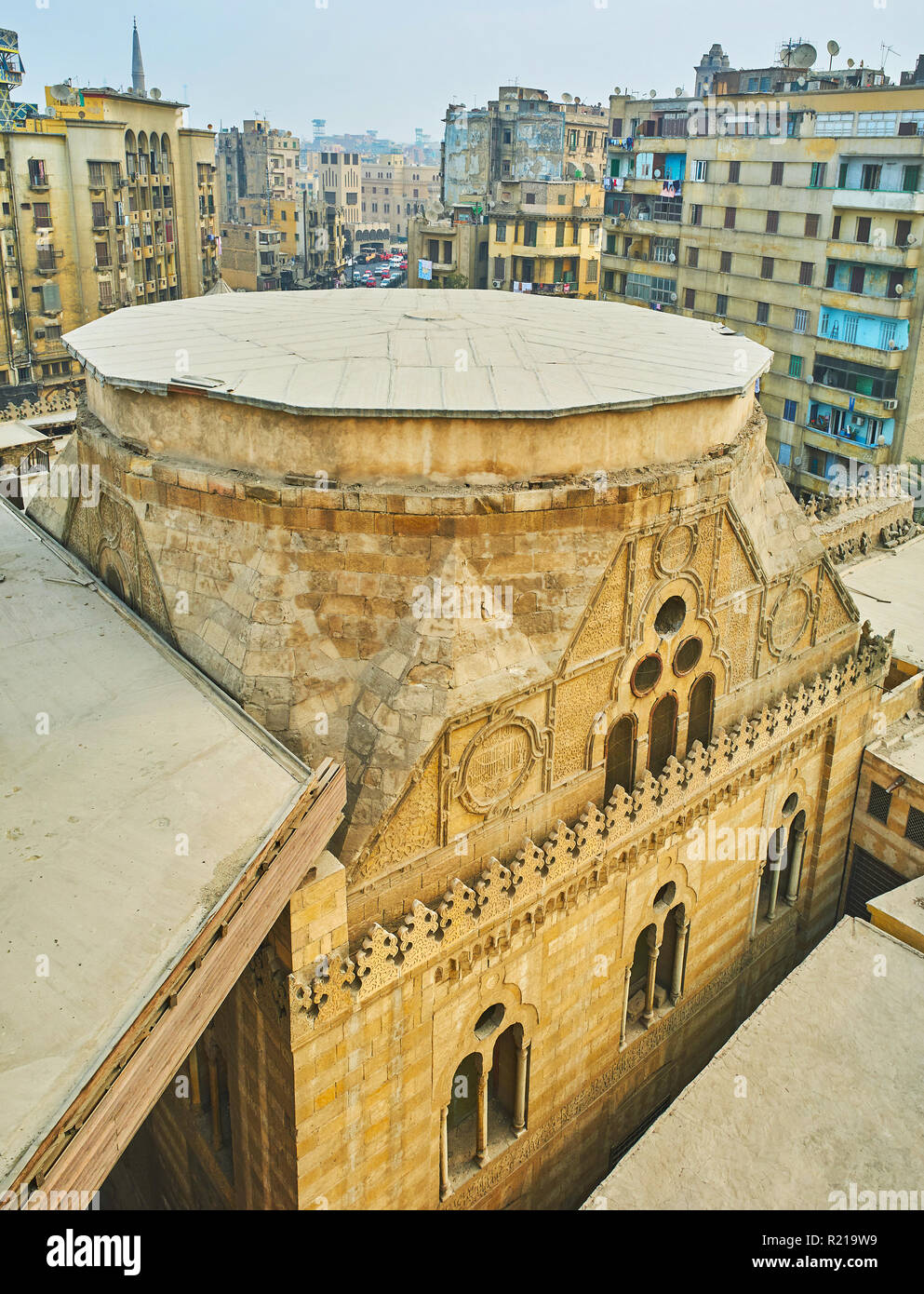 Exterior of Mausoleum of historic Sultan Al-Ghuri Complex from the ...