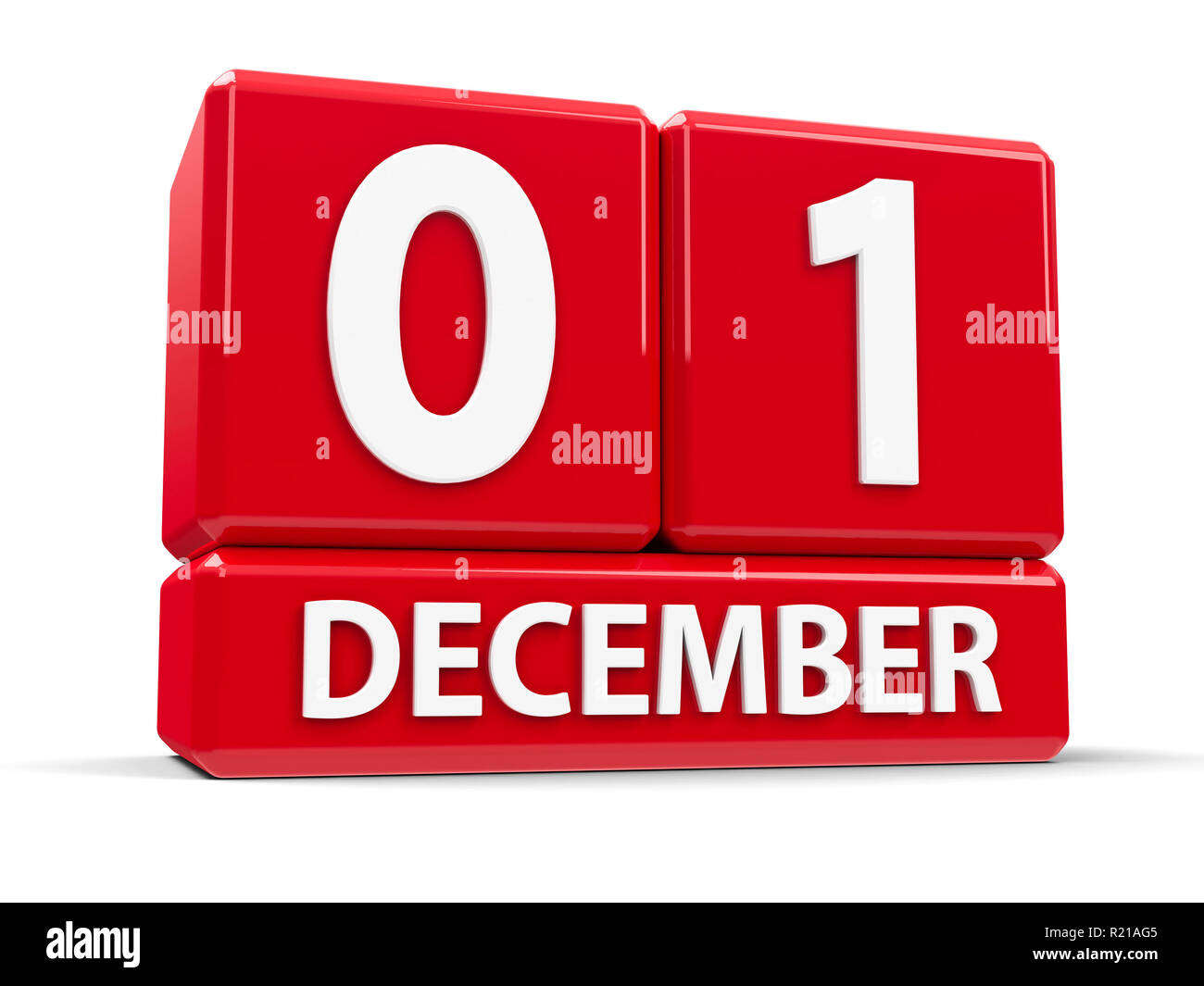 Red cubes - The First of December - on a white table - World AIDS Day ...