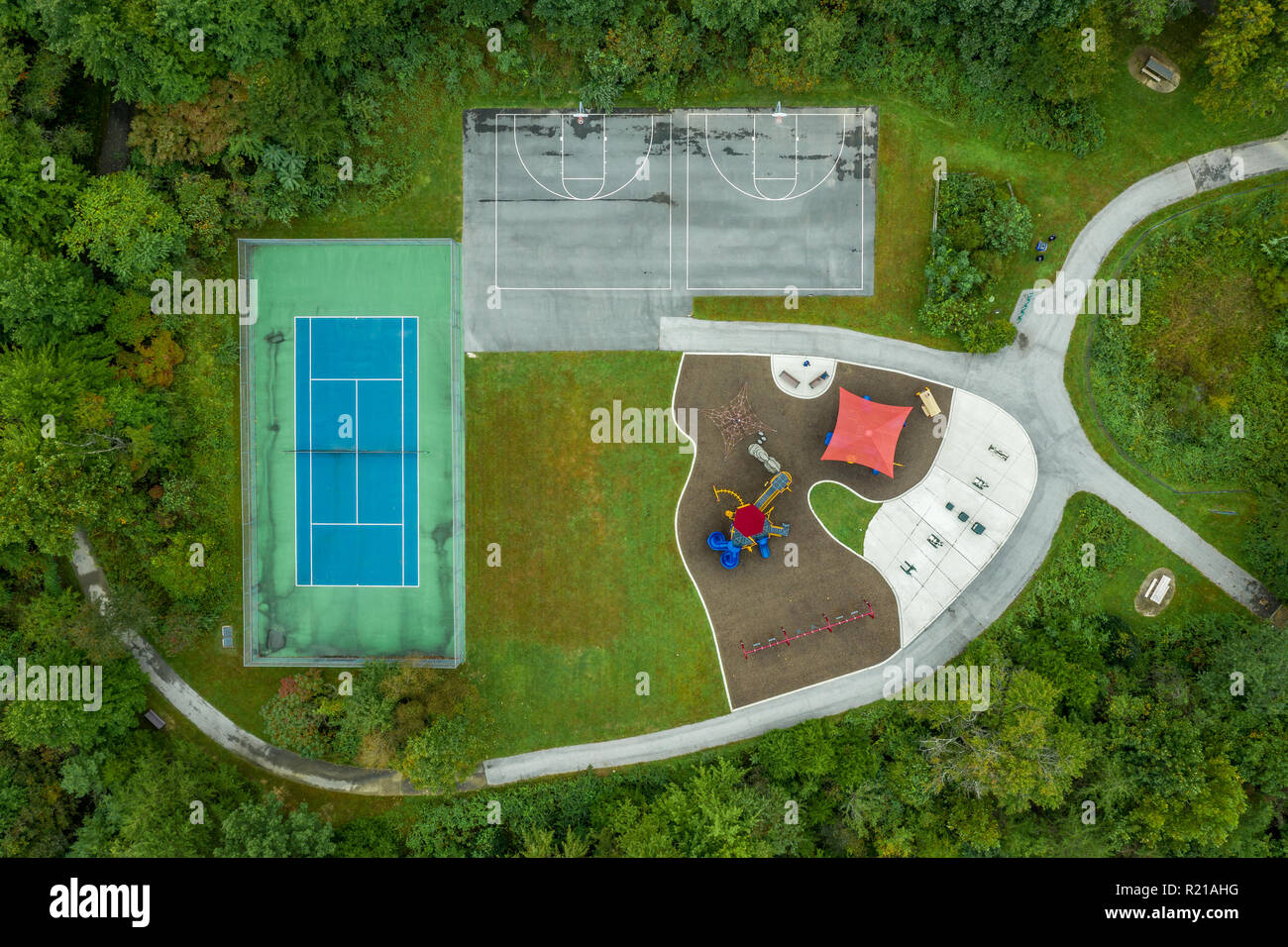 Aerial view park playground equipment hi-res stock photography and ...