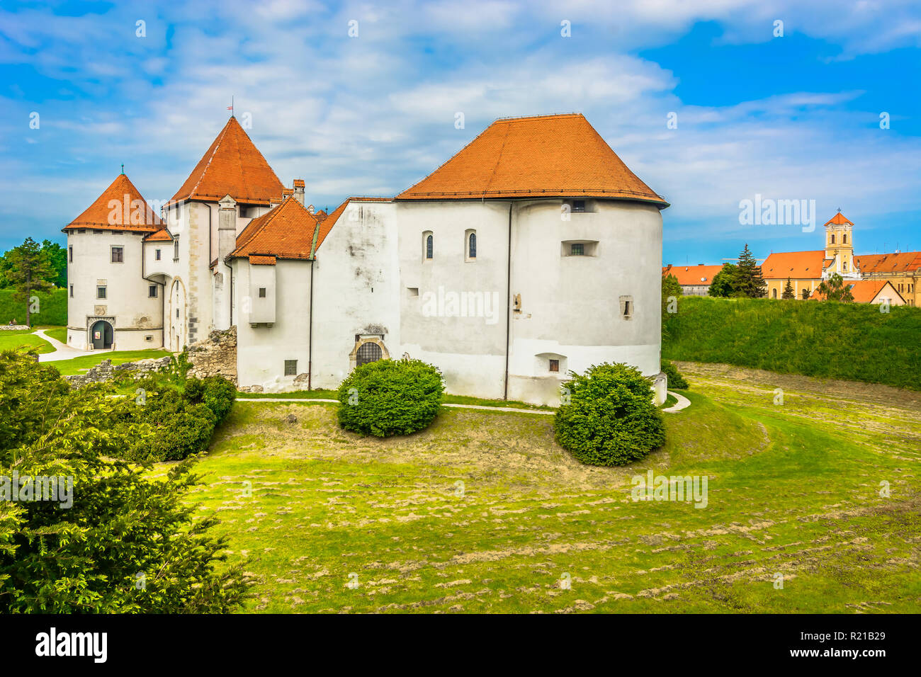 Scenic view at historical castle in Varazdin medieval town, Northern ...