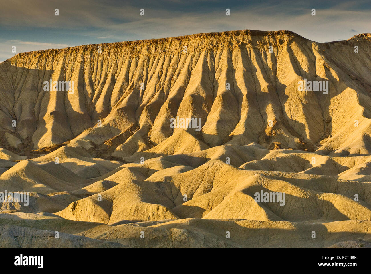 East Mesa in Carrizo Badlands seen at sunrise from Wind Caves area in ...