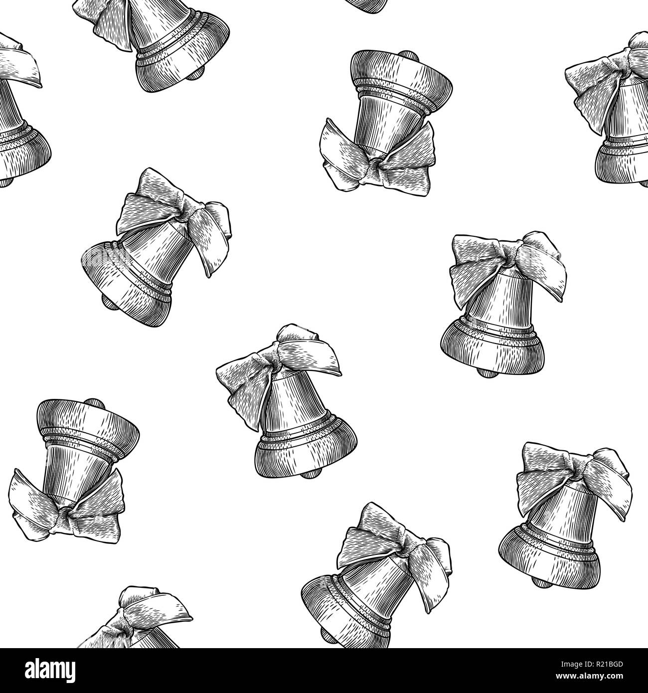 Bell seamless pattern isolated on white bacground Stock Vector Image ...