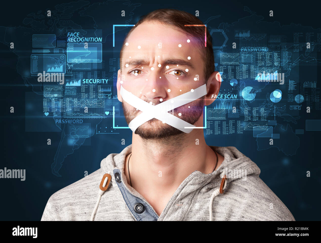 Digital Face Recognition System concept Stock Photo - Alamy