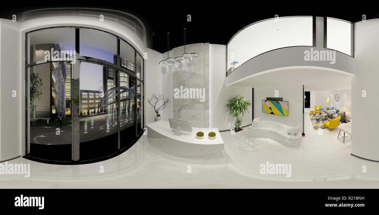 360 Degrees Home Interior, Living Room Stock Photo - Alamy