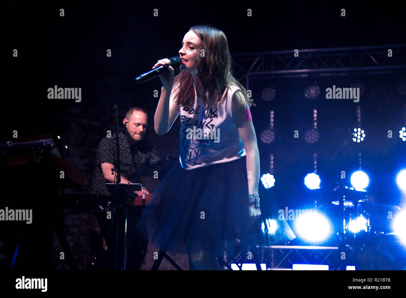 Chvrches (Lauren Mayberry, Martin Doherty, Iain Cook) performing at the ...