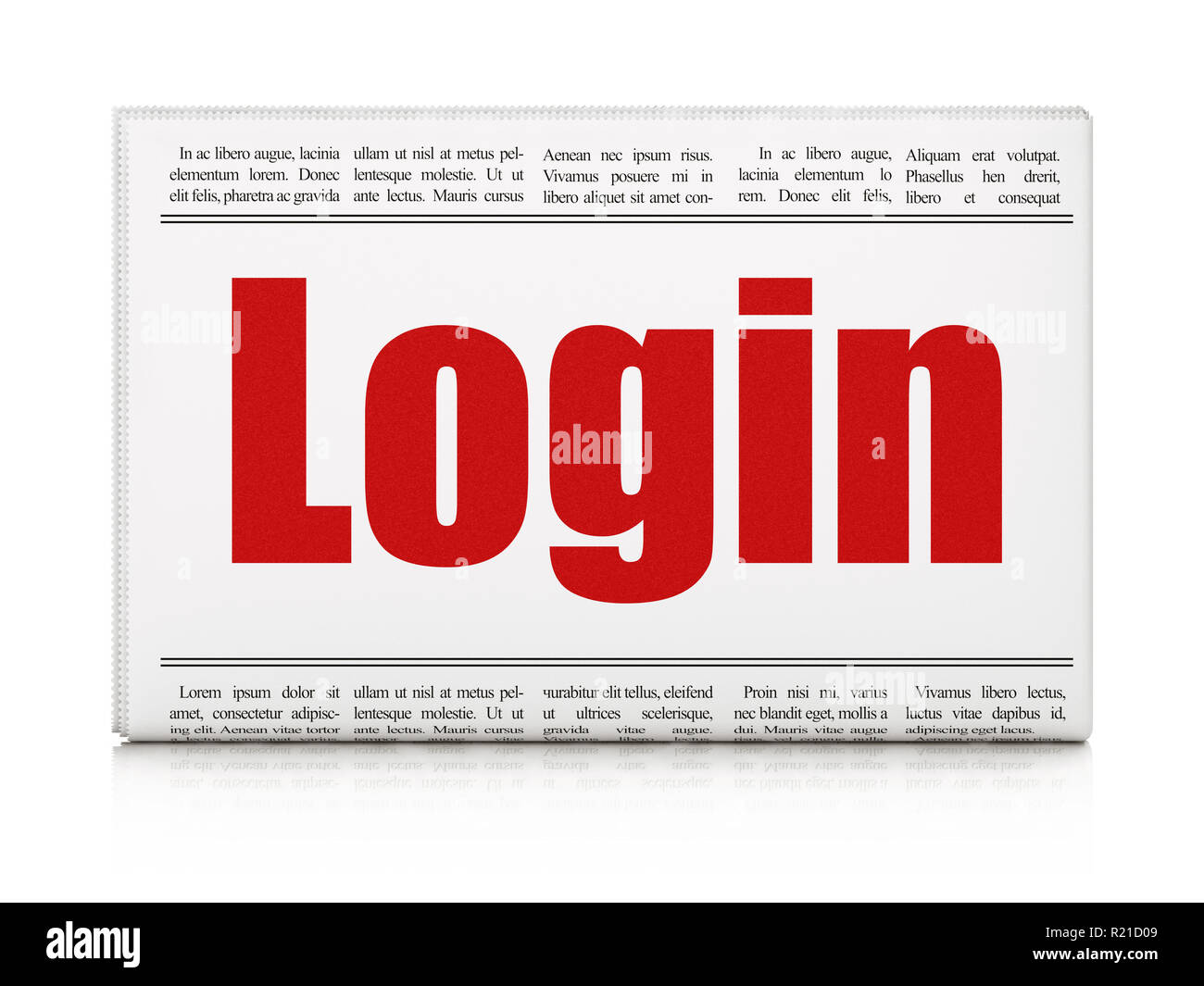 Privacy concept: newspaper headline Login Stock Photo - Alamy
