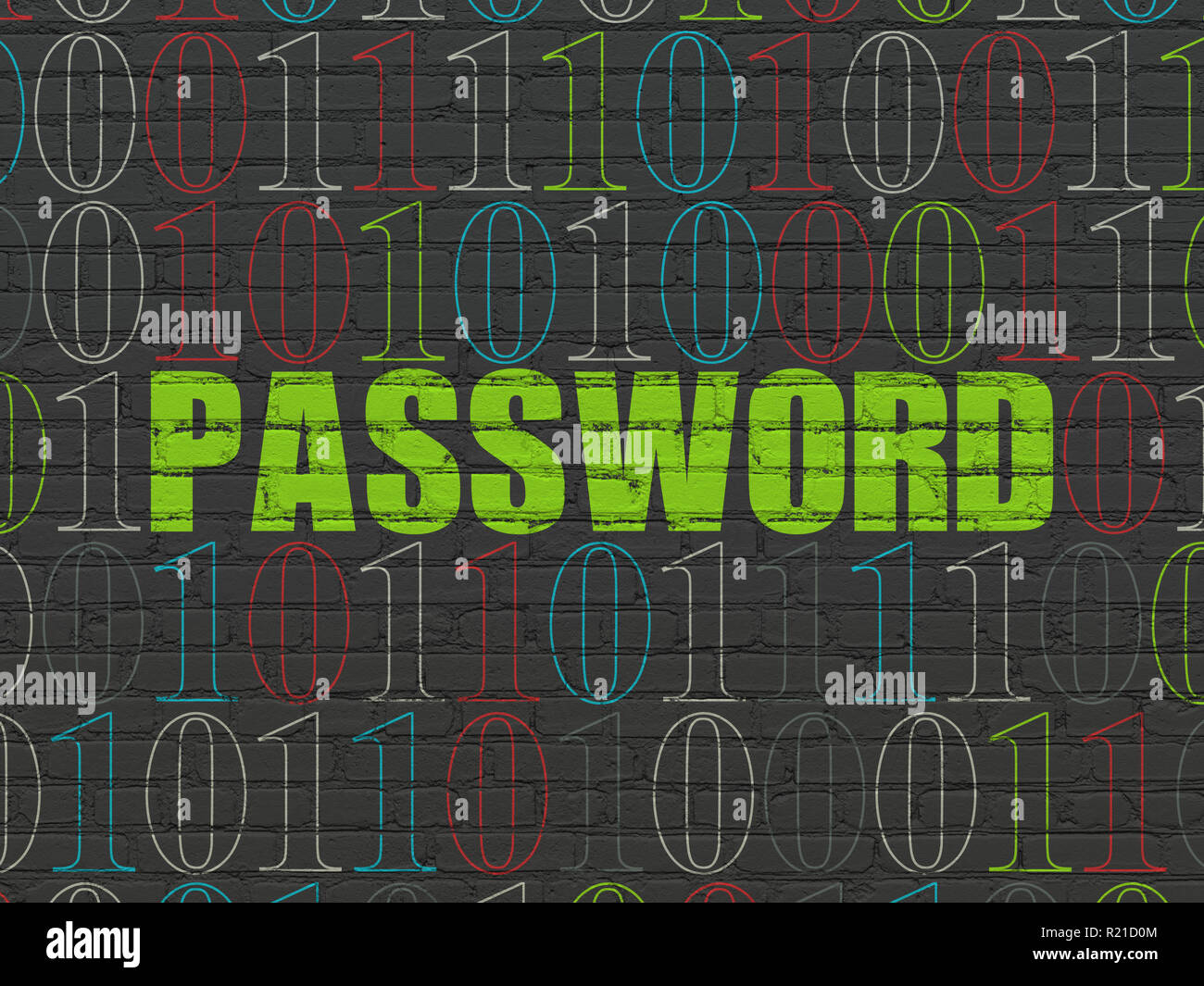 Safety concept: Password on wall background Stock Photo - Alamy