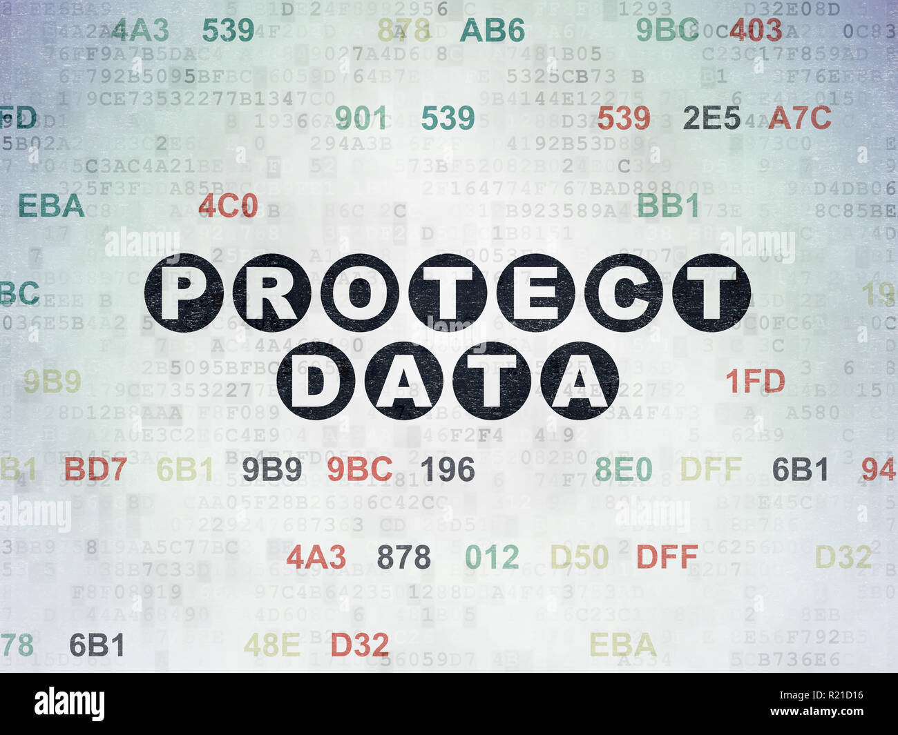 Protection concept: Protect Data on Digital Data Paper background Stock ...