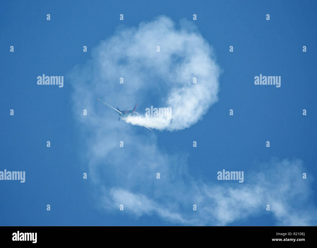 MONROE, NC (USA) - November 10, 2018: An aerobatic aircraft performs a ...