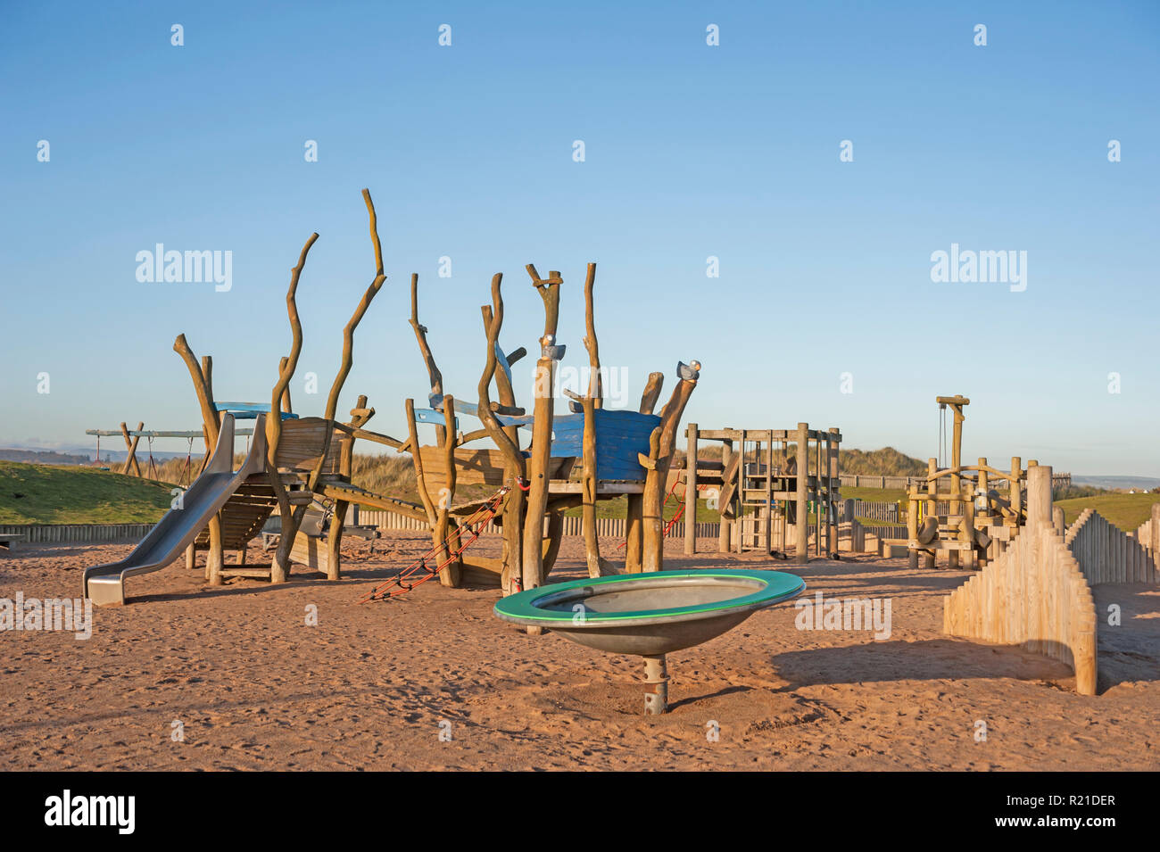 Children’s amusement park and play area with various play items ...
