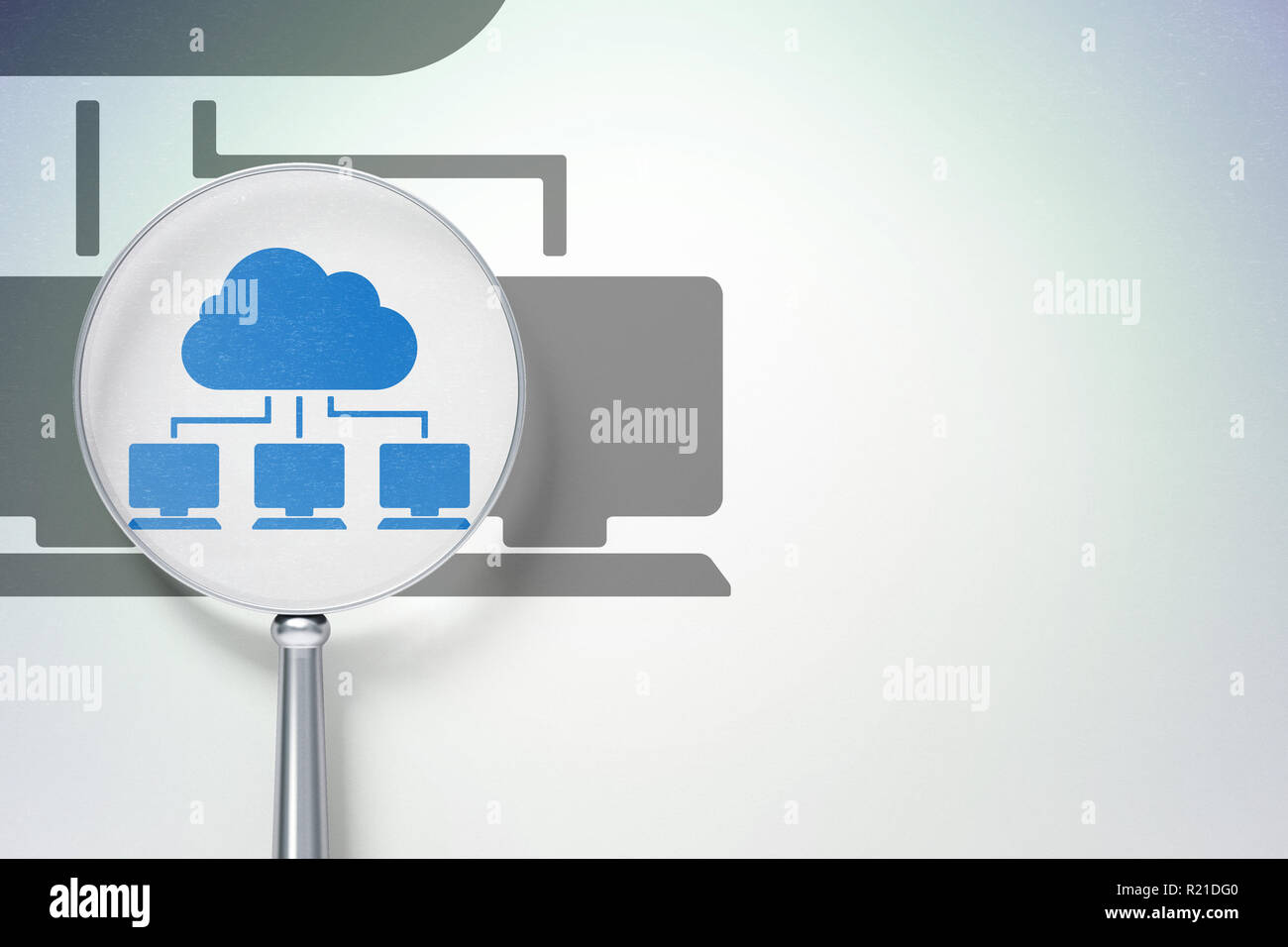 Cloud technology concept: Cloud Network with optical glass on digital ...