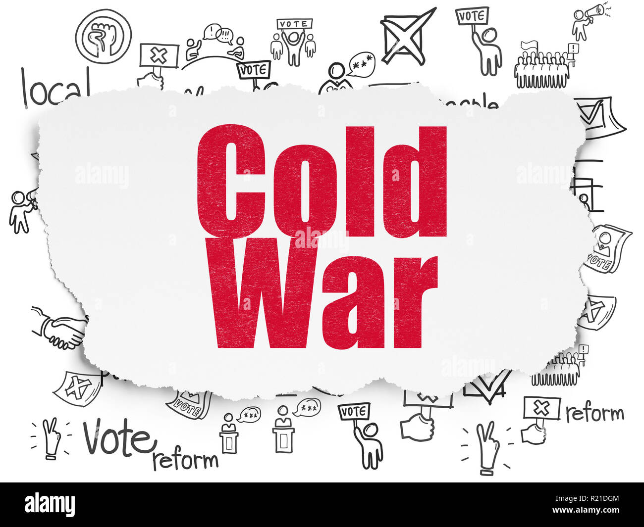 Politics concept: Cold War on Torn Paper background Stock Photo - Alamy