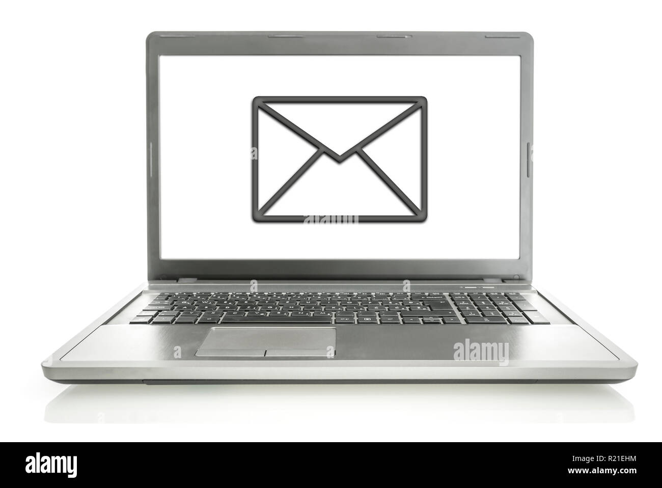 Laptop with mail icon. Email contact concept Stock Photo - Alamy