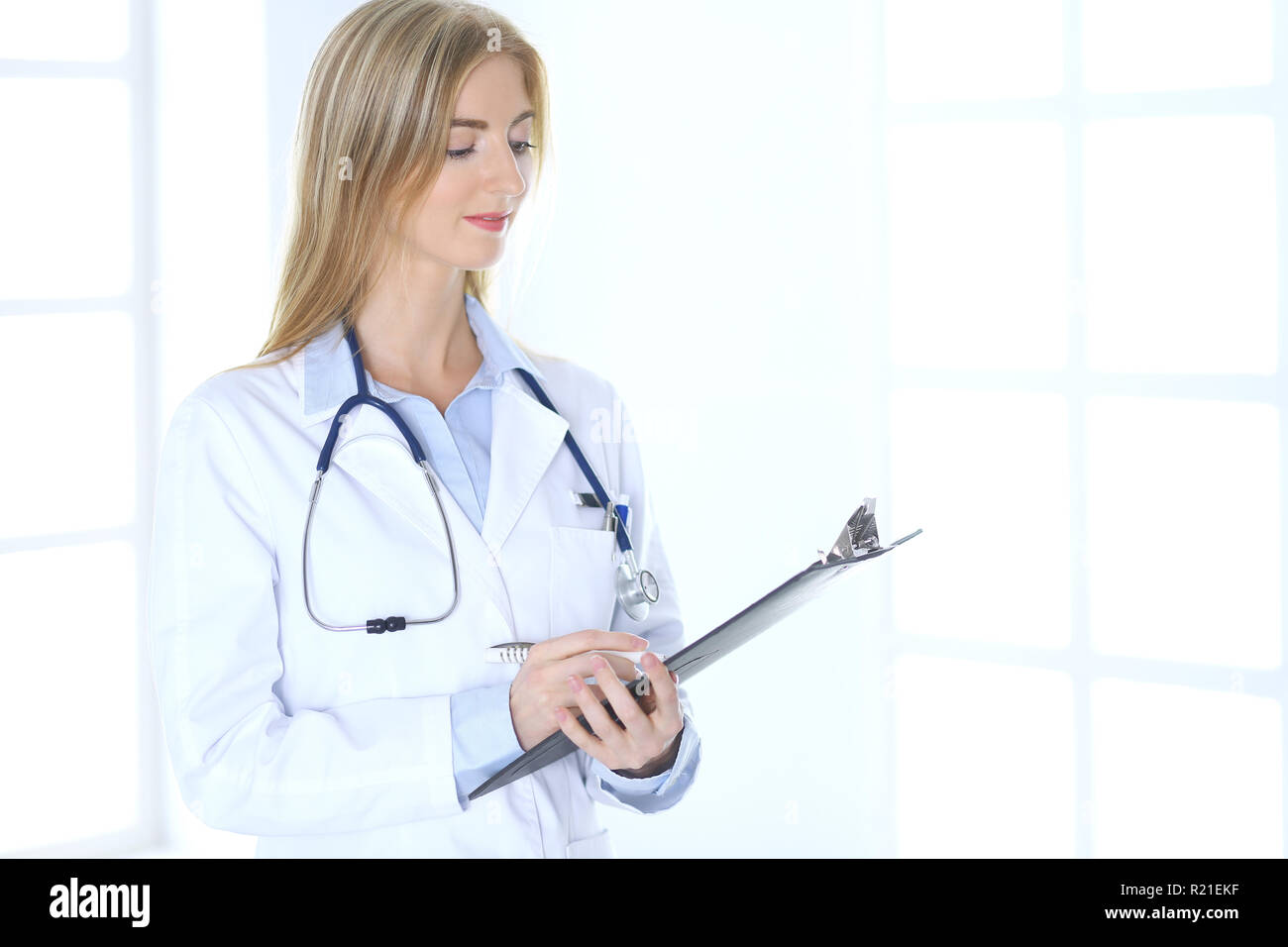 Doctor woman at work. Portrait of female physician. Medicine and ...