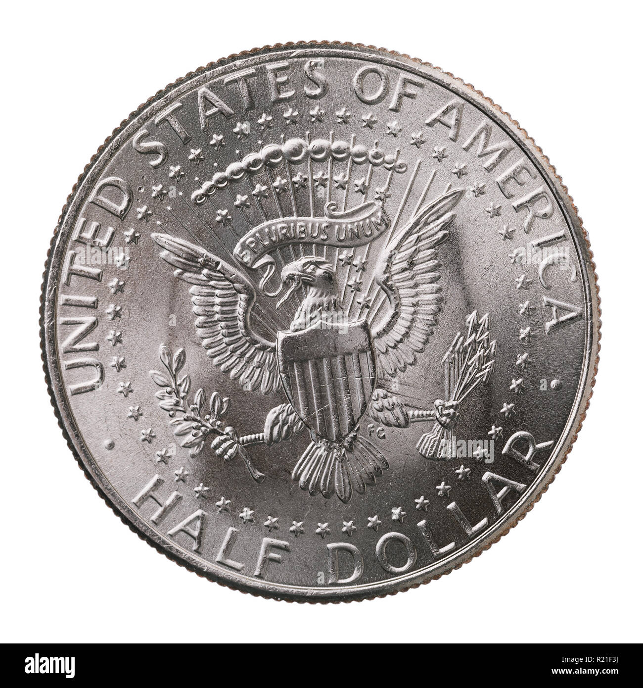 Half dollar isolated on white background Stock Photo - Alamy