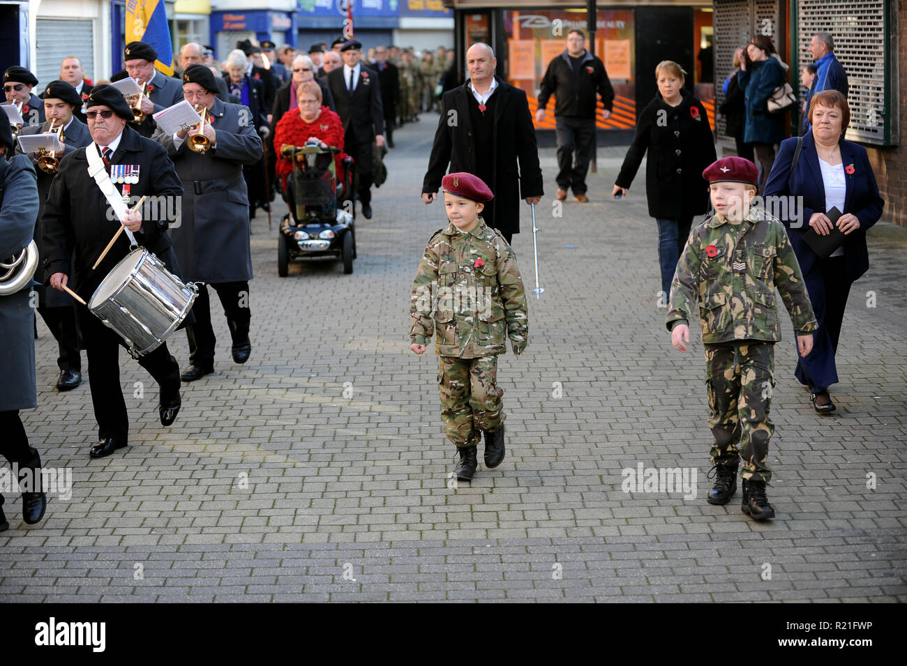 Young boys marching in the parade at Wellington Remembrance Service a ...