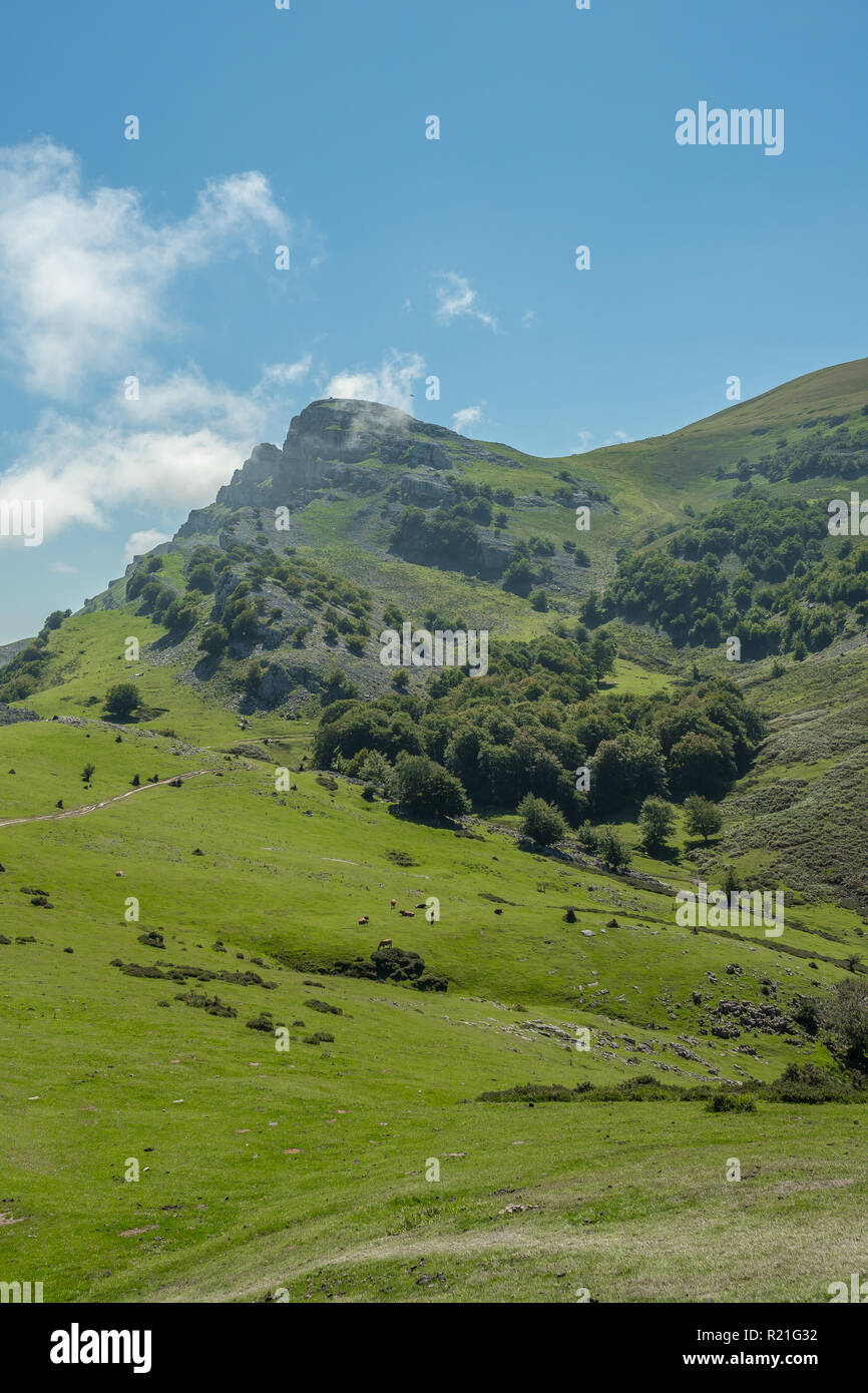 green mountain and blue sky with a path Stock Photo - Alamy