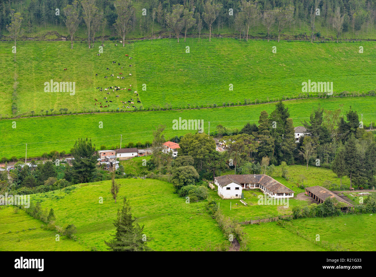 Overview of the town of Nono with surrounding valley from a high ...
